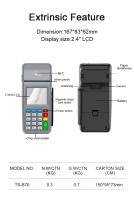China Linux System Wireless Smart POS Mobile Payment Terminal 2.4 Inch Black for sale