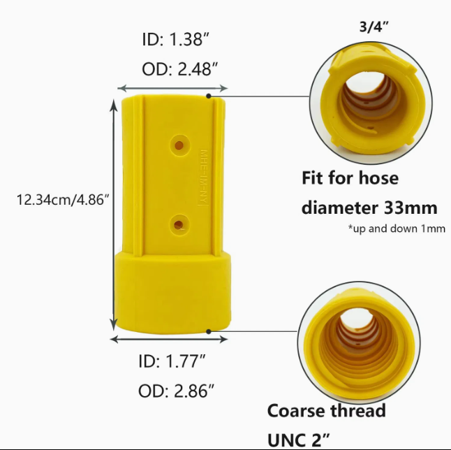 Nylon sand blasting coupling in use