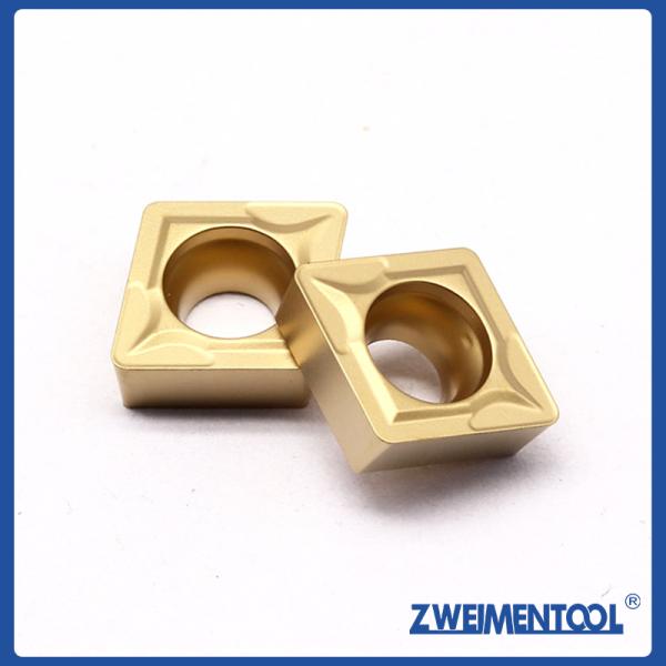 Quality CNMG120408 Carbide Inserts Gold TiCN Coated CNC Turning Tools for sale