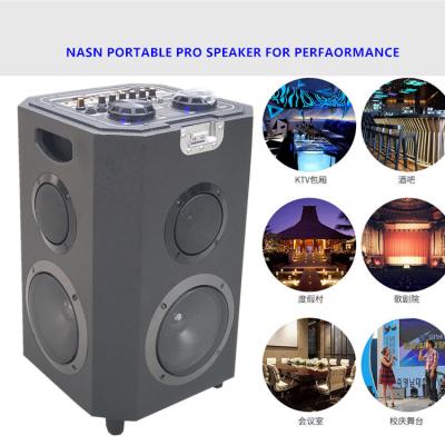 China 2020 new design in stock portable speaker with four sides Speaker powered by AC/DC Battery/12V car light for sale