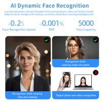 China 5 Inch Touch Screen Face Recognition Access Control System 5000 Face Capacity Waterproof Time Attendance for sale