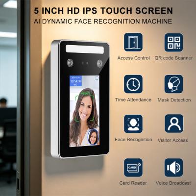 China Waterproof AI Dynamic Face Recognition Terminal with RFID Card Recognition Free Software Mobile APP for sale