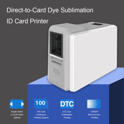 China PVC ID Card Printer Dye Sublimation Direct to Card YMCK 300dpi Edge to Edge Badge Employee Membership Card Printing Machine for sale