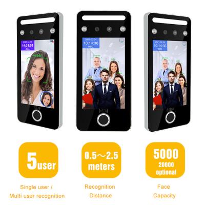 China Multi Person Wireless Biometric Face Attendance Machine Access Control System 5 Inch HD 1280x720 for sale