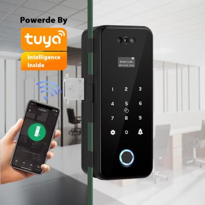 China Tuya Smart Face Recognition Digital Door Lock 5V Lithium Battery 50 Face Groups for sale