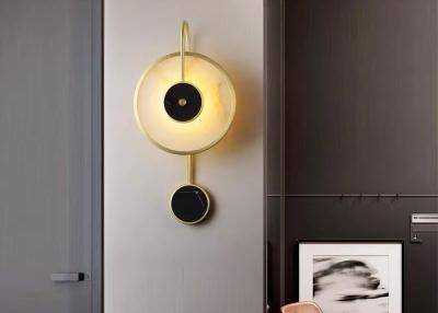 China White marble  led round and long and plating gold wall lamp for hotel for sale