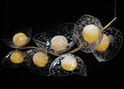 China Factory Lighting Design Interiorstyle Branches Glass Chandelier Hand-Carved glass shade Chandelier for sale