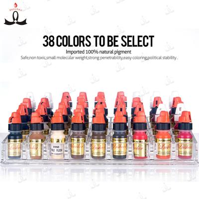 China Supply big quantity 38 original colors pigment choose for permanent makeup eyebrow tattoo ink for sale