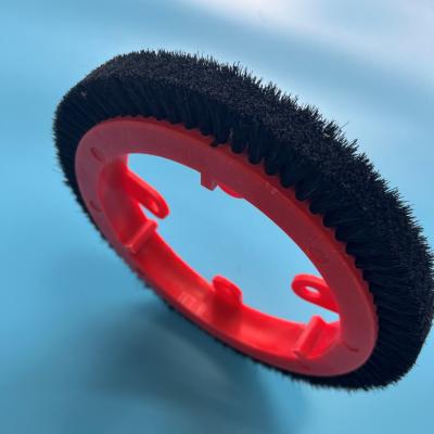 China Krantz K10 Brush Wheel Stenter Parts Red Plastic Body Black Nylon Hair Brush Fabric Durability for sale