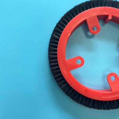 China Krantz K10 Brush Wheel Stenter Parts Red Plastic Body Black Nylon Hair Brush Fabric Durability for sale