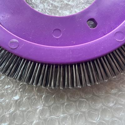 Cina LK Stenter Parts Machine Brush Wheel Purple Corpo di plastica Acciaio inossidabile Capelli di pelo di nylon in vendita