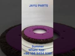 Customized Stenter Machine Parts Brush Wheel Purple Plastic Body Mixed Bristle Pig Hair 8 Holes