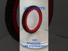 monforts stenter machine parts red plastic body brush wheel black bristle pig hair 220mm outer dia