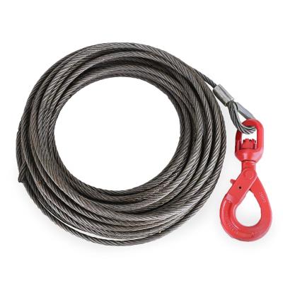 China 30 M Fiber Core Wire Rope , Steel Wire Cable With Self Locking Swivel Hooks for sale