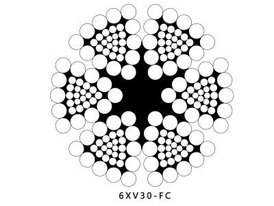 China 6xV30 FC Triangular Strand Steel Wire Rope Galvanized  Special shaped16mm - 36mm for sale