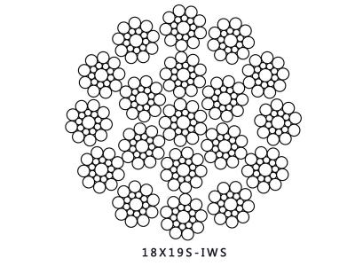 China 18X19S IWS Steel Wire Rope Anti Fatigue Strength With Wooden Reel Packing for sale