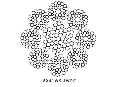 Cina Il rendimento elevato d'acciaio del cavo metallico 8x41WS IWRC della fodera ha compresso per la gru di bacino in vendita