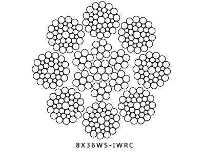 China Light Lifting Wire Rope Long Service 8x36WS IWRC Light Weight Port And Mobile Crane for sale