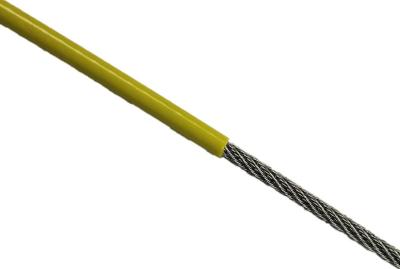 China Yellow Decorative Wire Rope , Coated Stainless Steel Cable Corrosion Resistant for sale