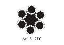 China Bundling Galvanized Steel Wire Rope Round 6 X 15 + 7fc With High Flexibility for sale