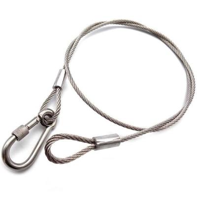 China Galvanzied Wire Rope Cable Slings 9.5mm Wtih Double Stamped Sleeve / Thimble Eye for sale