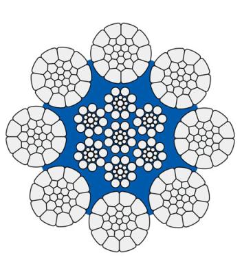 China 50 Ton Electric Hoist Stainless Steel Wire Rope Model 8* K31WS + IWR -25.5MM for sale