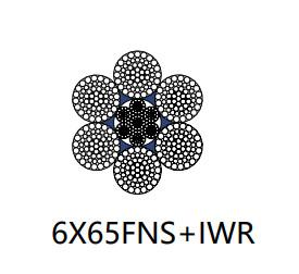 China High Flexibility Stainless Wire Rope 6 X 65 Fns With 60mm To 120mm Diameter for sale