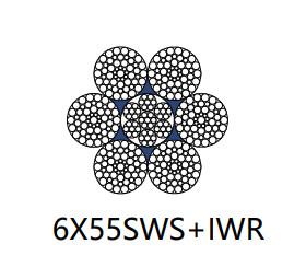 China Offshore Anchor Lifting Steel Wire Rope Non Rotating 6 X 55 Sws 30mm - 120mm for sale