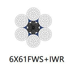 China Parallel Laid Steel Wire Rope 6 X 61 Fws No Hollow Sections For Mining for sale