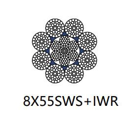 China Jis / Astm Standard Steel Wire Rope 8 X 55 Sws Parallel Laid For Lifting for sale