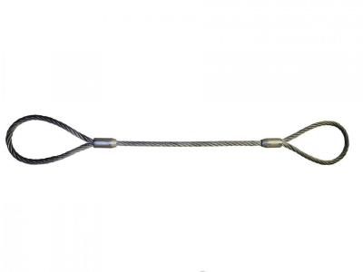 China 1/2 Inch Single Leg Wire Rope Sling 6x25 IWRC 3 Inch Length Eye To Eye Flemish Loop Ends for sale