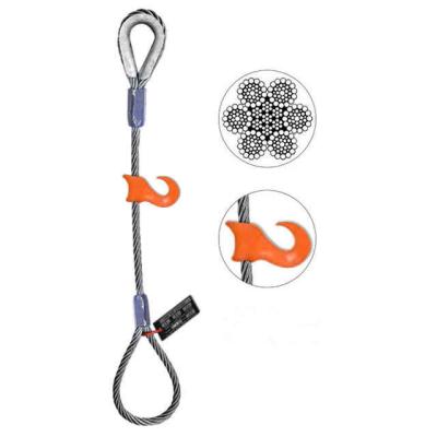 China Sliding Choker Hook Steel Lifting Slings Flemish Eye Loop To Heavy Duty Thimble for sale