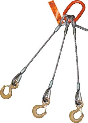 China Three Leg Wire Cable Sling Eye Hooks With Safety Latches 1-3/4