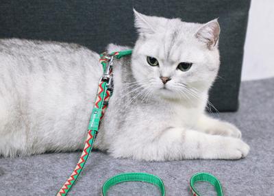 China Christmas Xs Small Kitten Harness And Leash Green Red Nylon Strap for sale