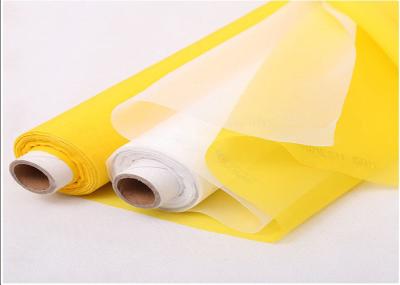 China 120T-34W Plain Weave Silk Screen Printing Wire Mesh Roll White/Yellow for sale