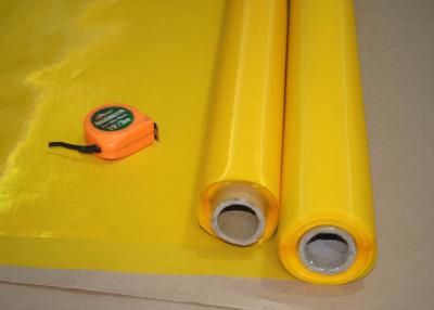 China 43T - 80PW High Tension Polyester Silk Screen Printing Mesh Yellow Logo Printed for sale