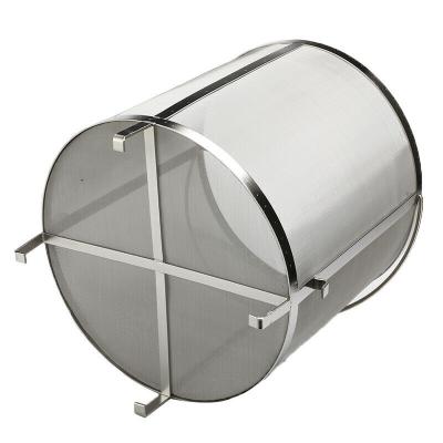 China Beverage 304 316 Hops 100 200 300 Micron Beer Filter Cylinder With Handle for sale