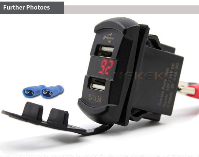 Dual USB Power Socket Charger front view