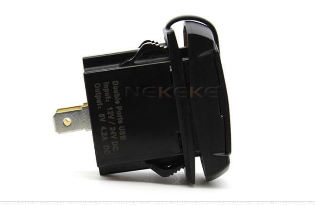 Dual USB Power Socket Charger installed view