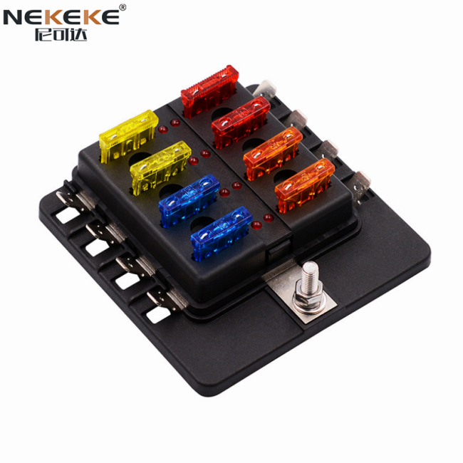 6-way marine fuse box with LED indicators