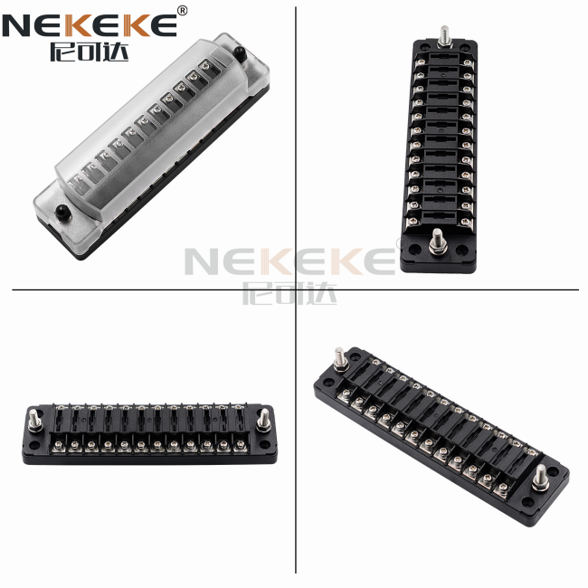 12 Way Marine Fuse Box with Negative Bus