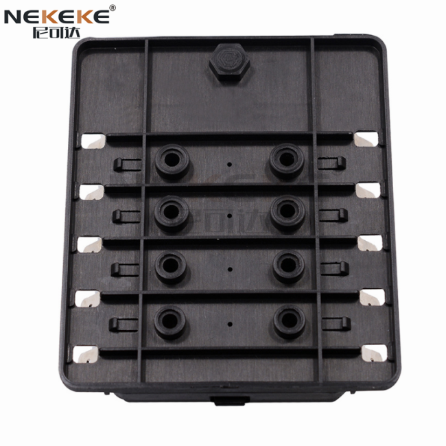 10-Way Marine Fuse Box with clear cover and LED indicators