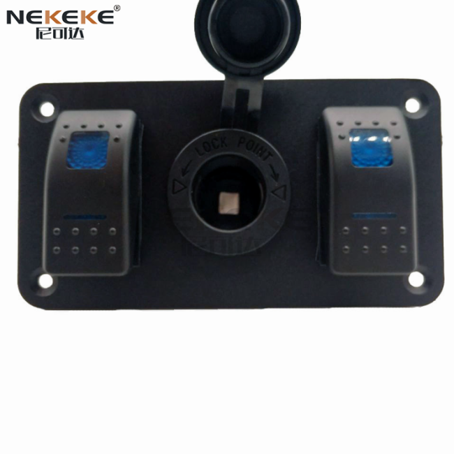 Waterproof marine switch panel front view