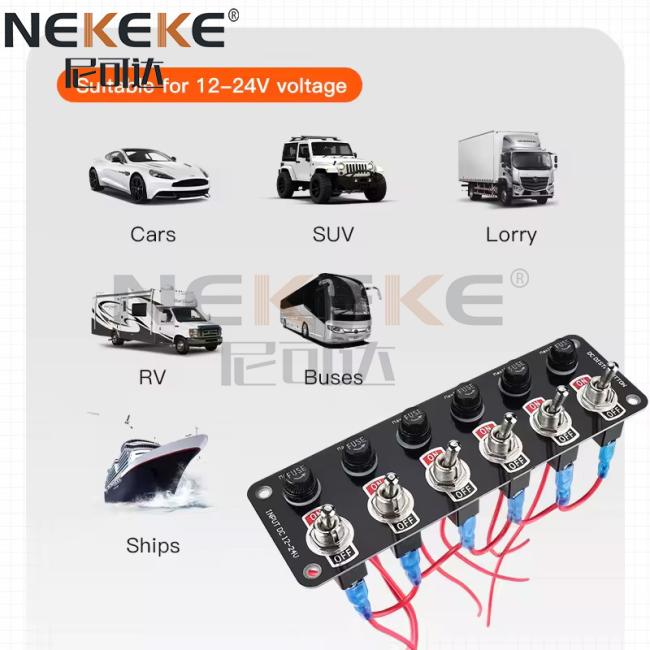 Waterproof marine toggle switch panel installation view