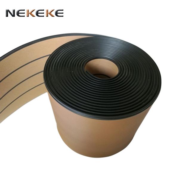 Quality 5mm Synthetic Artificial Teak Decking Anti UV PVC Boat Flooring For Various Boat Types for sale