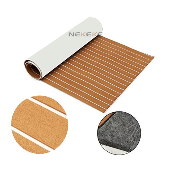 Quality Sun Resistant EVA Marine Decking Mat Light Brown Non Slip Boat Yacht Flooring for sale