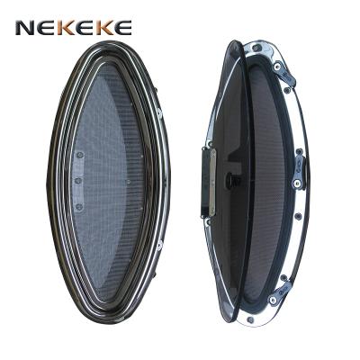 China 316L Stainless Steel Marine Porthole Hatch With 10mm Smoky Gray Tempered Glass for sale