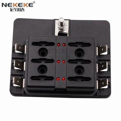 China Waterproof 6 Way Marine Fuse Box With Led Warning Indicator And PC Terminal for sale