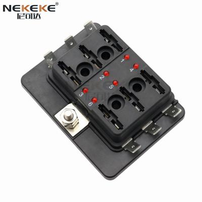 China Waterproof 6 Way Marine Fuse Box With Led Warning Indicator And PC Terminal for sale