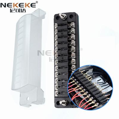 China 12 Way Waterproof 12 Volt Marine Fuse Panel Heat Resistance With Negative Bus for sale